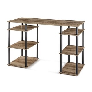 No Tools Computer Desk, Rustic Brown - Bed Bath & Beyond - 36956140