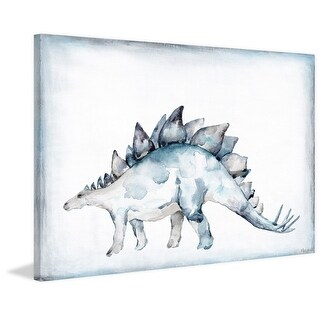 'Blue Stegosaurus' Painting Print on Wrapped Canvas - Bed Bath & Beyond ...