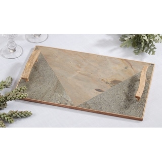 Slate Serving Tray With Wooden Handles - Bed Bath & Beyond - 36258671