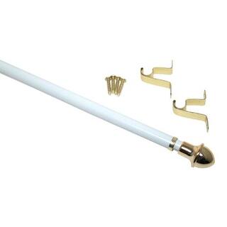 The Classic Touch Adjustable Cafe Curtain Rod, 48-86 Inches, White - 48 ...