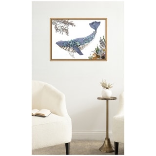 Kate and Laurel Whale by Madeline Jeppesen Framed Canvas Wall Art Print ...