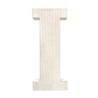 16" Distressed White Wash Wooden Initial Letter I Sculpture - 15.8" x 6 ...