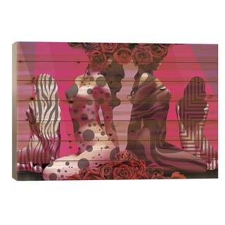 Girls And Roses Print On Wood by Alain Magallon - Multi-Color - Bed ...