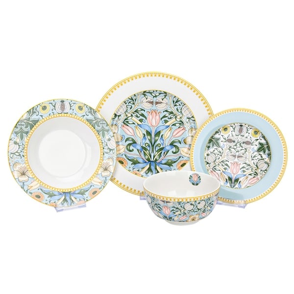 STP Goods Morris Garden Bone China Dinnerware Set of 24 for 6 - On Sale ...