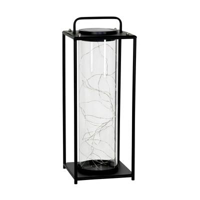 Exhart solar glass tube in square metal with 100 LEDs, 21 Inch ...