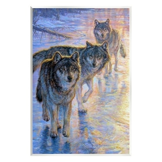 Stupell Sunlit Wolf Trio Painting Wall Plaque Art by Beth Hoselton ...