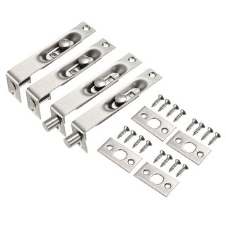 Flush Bolt, 4-inch Stainless Steel Guard Lever Action Latch Lock, 4 Pcs ...