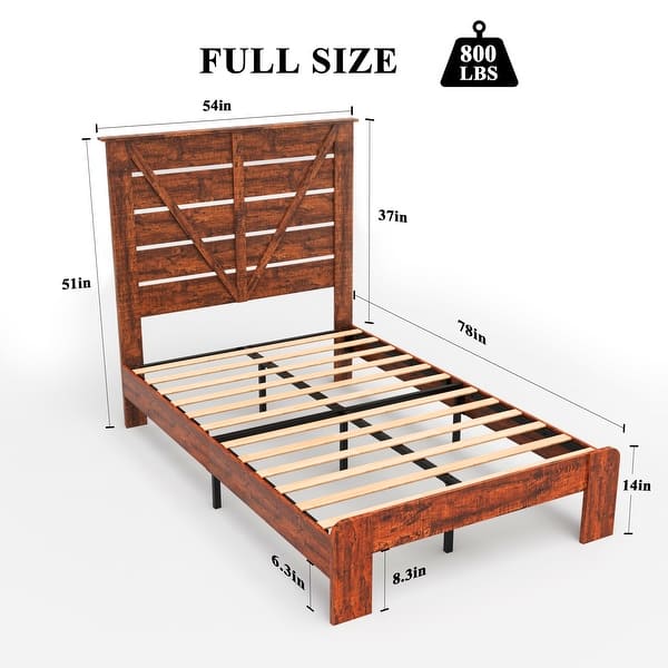 Rustic Style Full Size Platform - Bed Bath & Beyond - 39998562