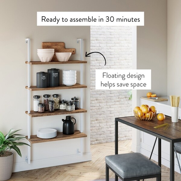 Theo minimalist wall mounted bookcase store