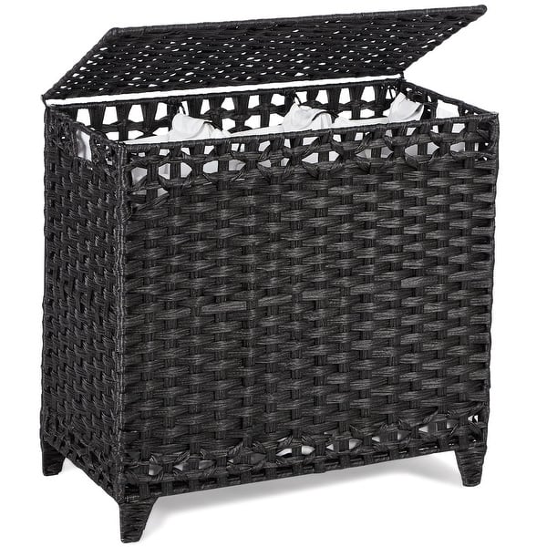wicker laundry sorter