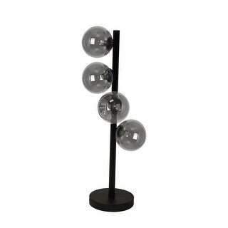 4LT Halogen Table Lamp Matte Black w/ Smoked Glass - Bed Bath & Beyond ...