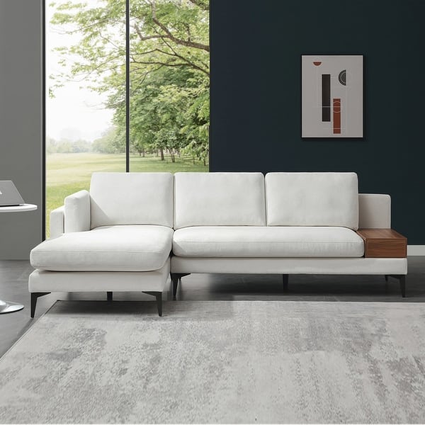 Modular L-shaped Sofa With a Reversible Design and Built-in Wooden ...