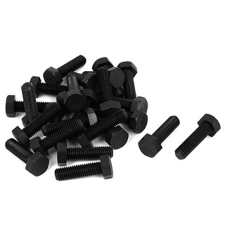 M10x35mm Full Thread Nylon Metric Hex Hexagon Head Cap Screw Bolt Black ...