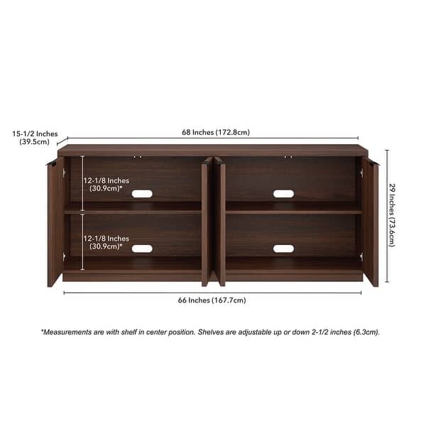 Mansfield 68" Wide Rectangular Fluted Buffet Table - 68" Wide - Bed ...