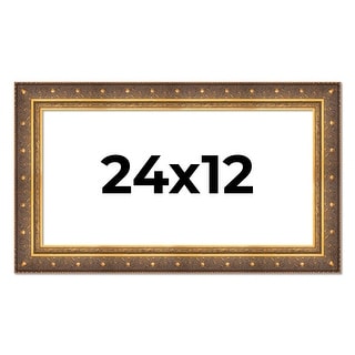 24x12 Frame Gold Real Wood Picture Frame inches Interior Frame Depth 1 ...