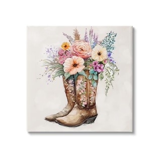 Stupell Country Cowboy Boots Bouquet Canvas Wall Art by Ziwei Li - On ...