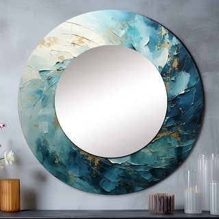 Designart "Spirals Celestial I" Abstract Spirals Round Mirror Wall ...