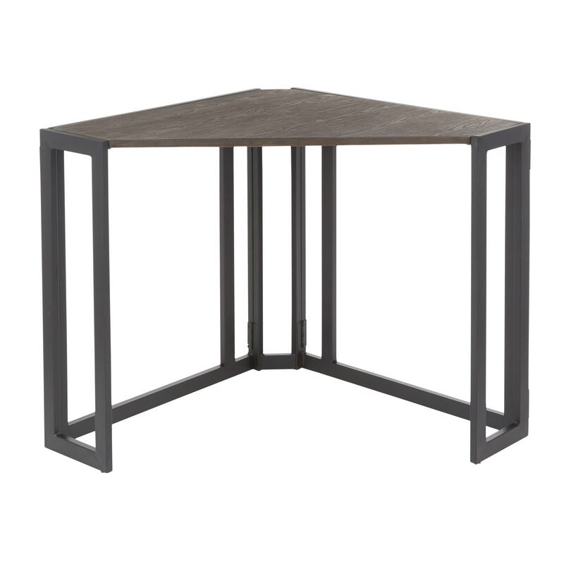 Roman Industrial Wood & Metal Corner Desk - Overstock - 31132793