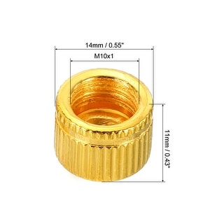 10 Pack M10 Lamp Finial Cap Knob Screw Cap Nut Bolt Cover Knurled Gold ...