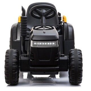 Rosy Electric Ride-On Tractor with Trailer, LED Lights, and USB ...