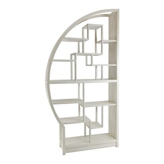 Wooden Etagere with Half Moon Shape and Open Shelves, White - Bed Bath ...
