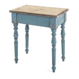 IMAX Home 14098 Claremore 28-3/4" Wide Wood Side Table - Teal - Bed ...