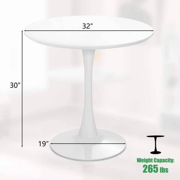 32 Inch Modern Tulip Round Dining Table with MDF Top - 32" x 30" (Dia x ...