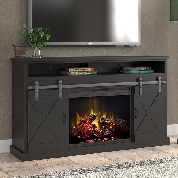 Bridgevine Home 66 inch Electric Fireplace TV Stand for TVs up to 80 ...
