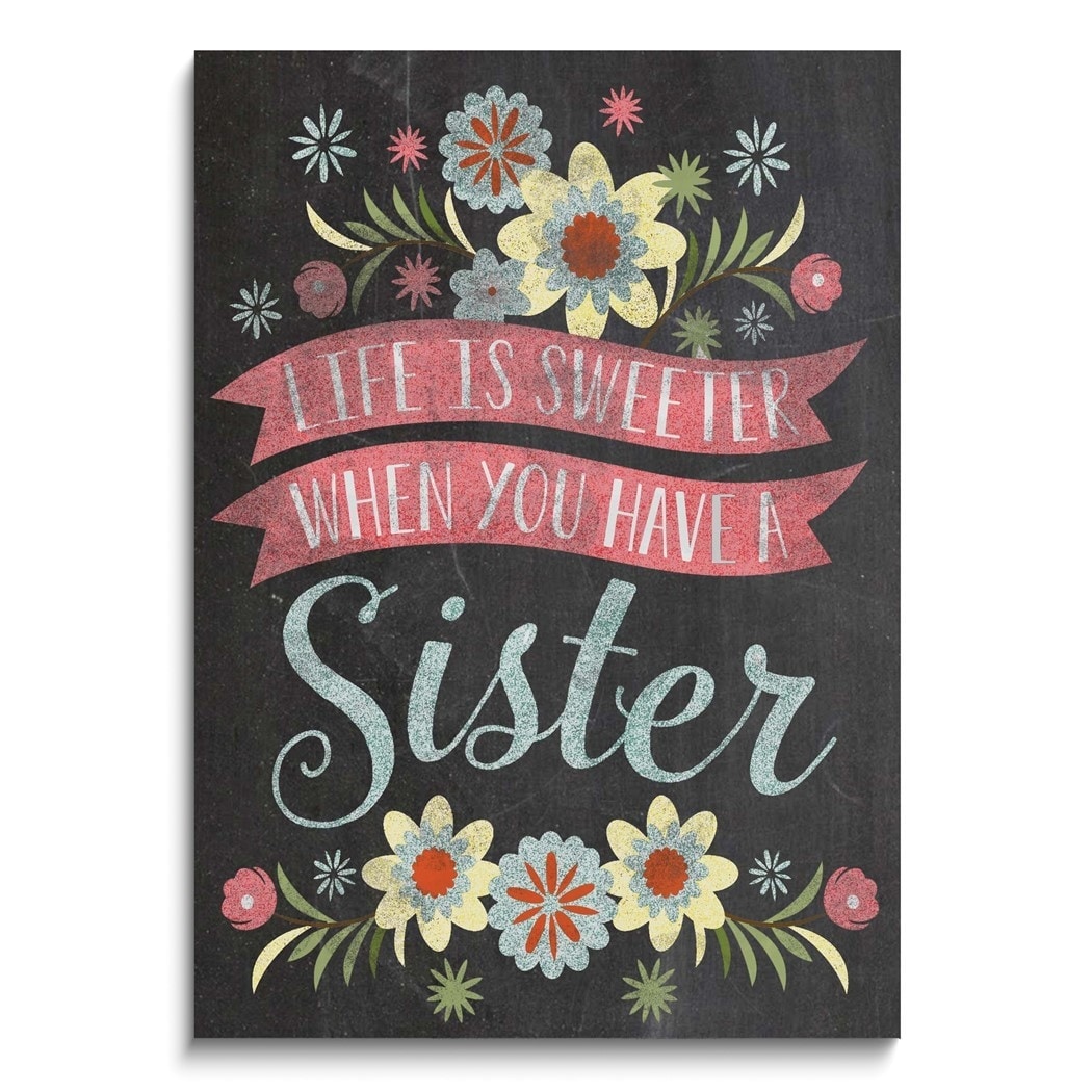 Curata Floral Life is Sweeter When You Have a Sister Wooden Wall Plaque ...