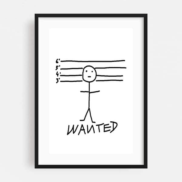 Wanted Stickman Line Drawings Humor Minimal Art Print/Poster - Bed Bath ...