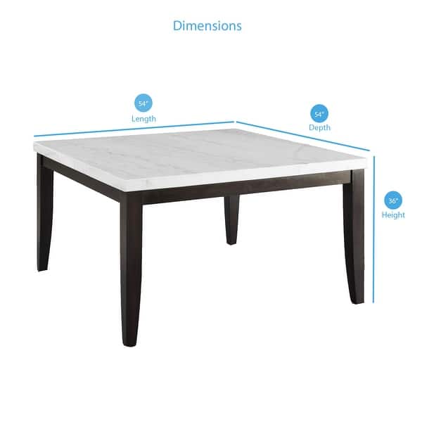 Fairfax 54 inch Square White Marble Counter Height Dining Table by ...