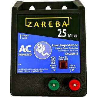 Zareba 25 Miles Low AC Impedance Electric Fence Charger, Plug-In Fence ...