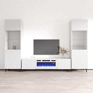 Pafos WHEFTV-BK-BK Entertainment Center - 71 inches - Bed Bath & Beyond ...