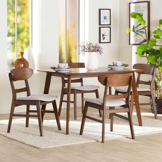Fremont Wood 5-Piece Dining Set - Mid-Century Modern Table with ...