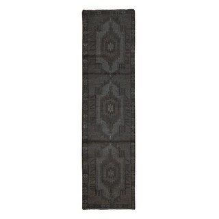 Shahbanu Rugs Olive Black Pure Wool Washed Out Afghan Baluch with ...