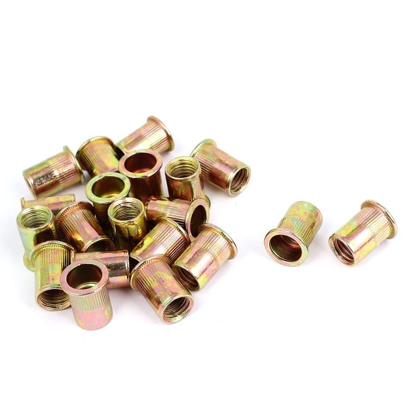 20 Pcs M12x22mm Zinc Plated Flat Head Blind Rivet Nut Insert Nutserts ...