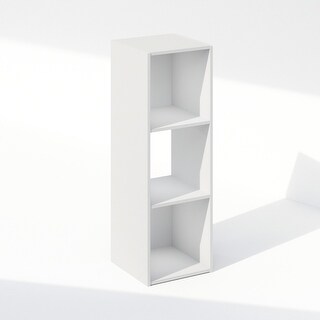 Furinno Pelli Cubic Storage Cabinet, Bookcase, Bookshelf, 3-Cube, White ...