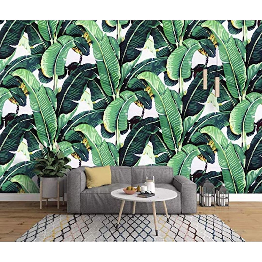 banana leaf pattern wallpaper