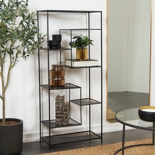 Black Metal 8 Shelves Shelving Unit - 24"W, 56"H - Bed Bath & Beyond ...