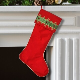 25" Jeweled Trim Velvet Stocking - Bed Bath & Beyond - 34444924