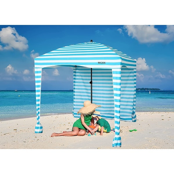 Beach Canopy Cabana with One Side Detachable Cover Large Space 6ftx6ft ...