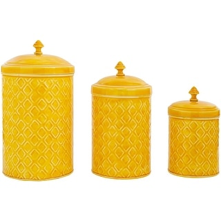 Metal Farmhouse Decor Kitchen Storage Canisters, Set of 3 Iron ...