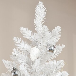Slim 6ft Unlit Pink and White Gradient Christmas Tree with Flame ...