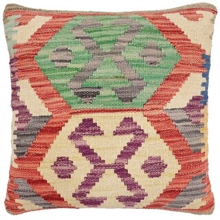 Boho Chic Shauna Turkish Hand-Woven Kilim Pillow - 18'' x 18'' - Bed ...