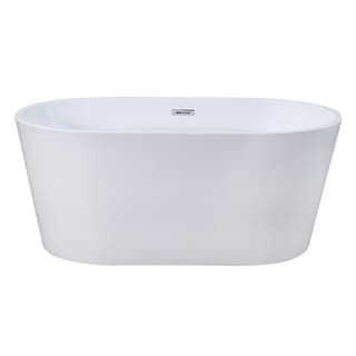 Kingston Brass 56-Inch Acrylic Freestanding Tub with Drain in White ...