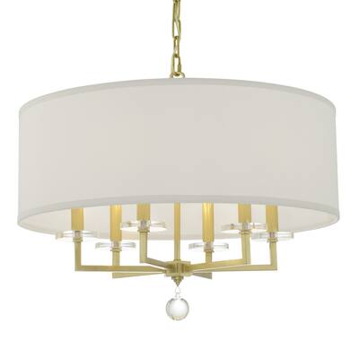 Timeless Home Six Light Chandelier Paxton Aged Brass - Exact Size ...