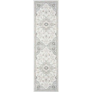 Ingrid Cream Blue And Pink Traditional Floral Runner Rug - Bed Bath ...