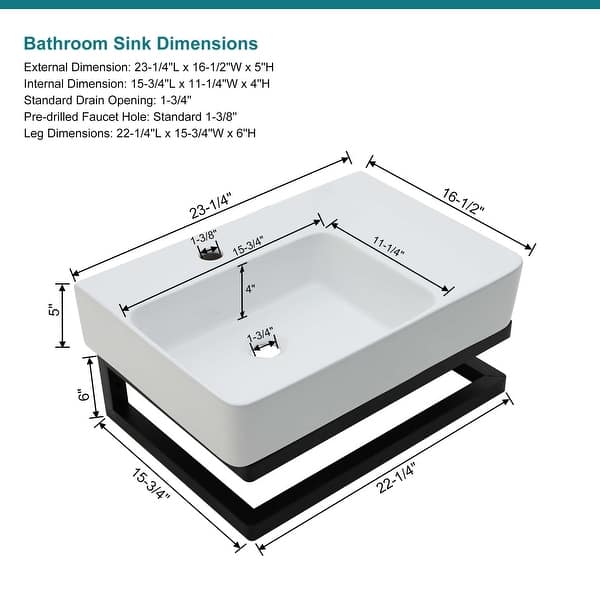 standard bathroom sink width