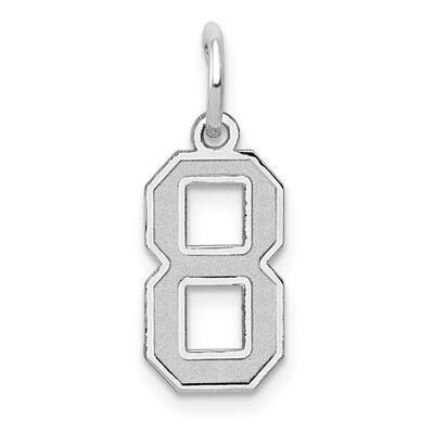 14k White Gold Small Satin Number 8 Pendant for Necklace - Overstock ...