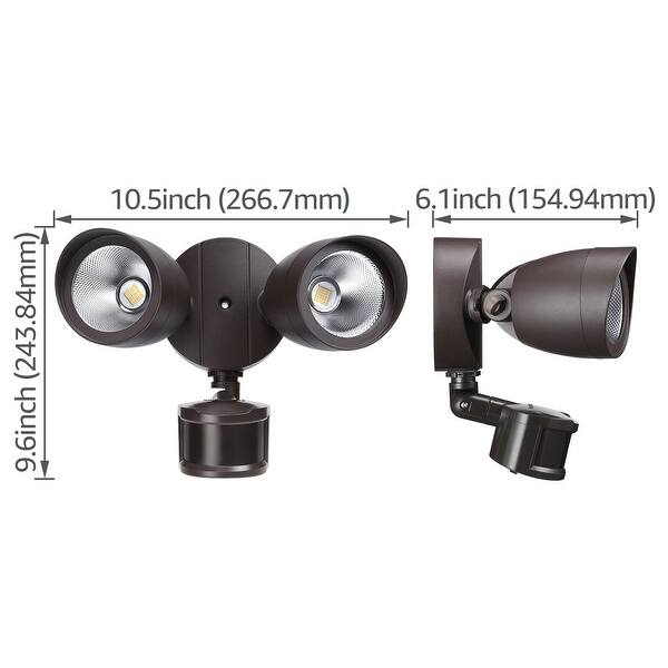 20W Dual-Head Motion-Activated LED Outdoor Security Light - Bed Bath ...